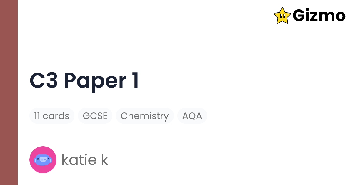 C3 Paper 1 | Flashcards