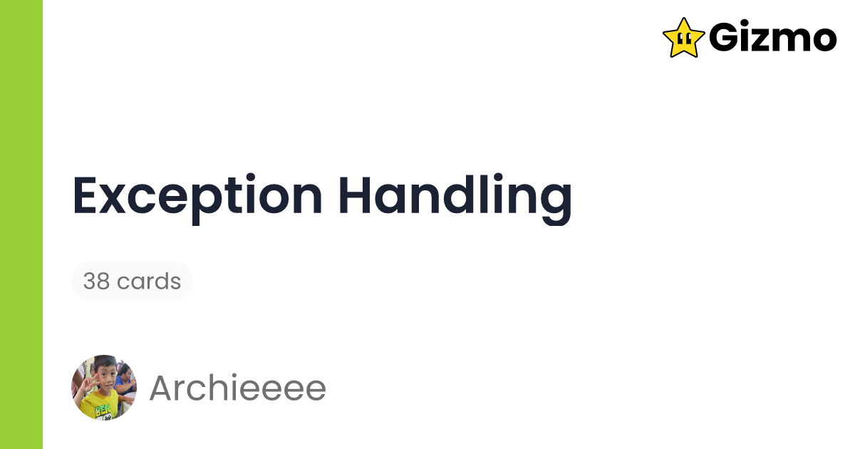 Exception Handling | Flashcards