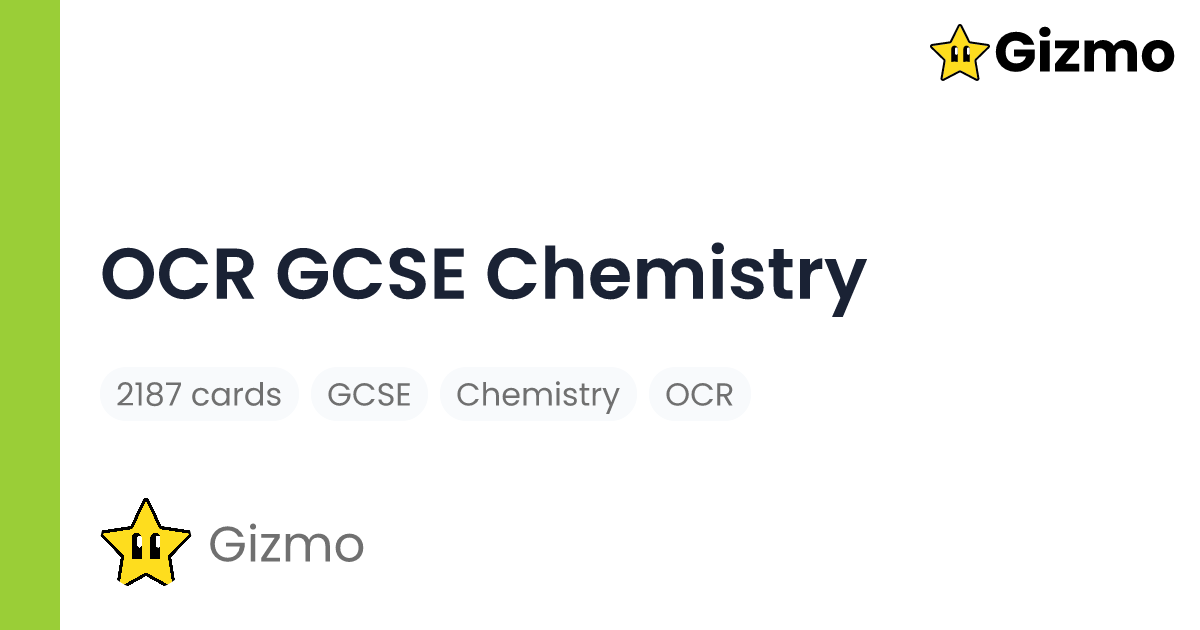 Ocr Gcse Chemistry | Flashcards