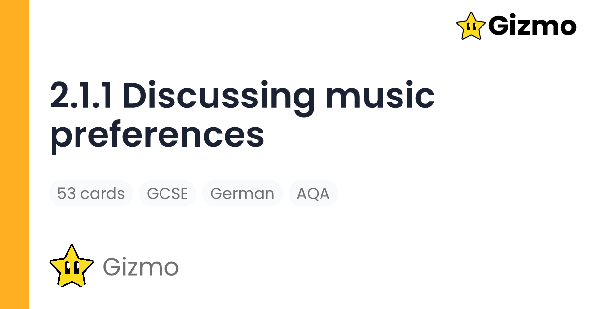 2.1.1 Discussing Music Preferences | Flashcards