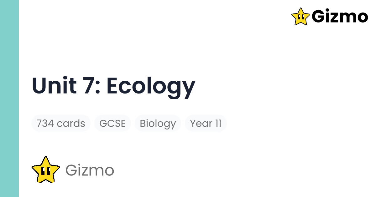 Unit 7: Ecology | Flashcards