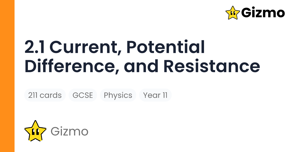 2.1 Current, Potential Difference, and Resistance | Flashcards