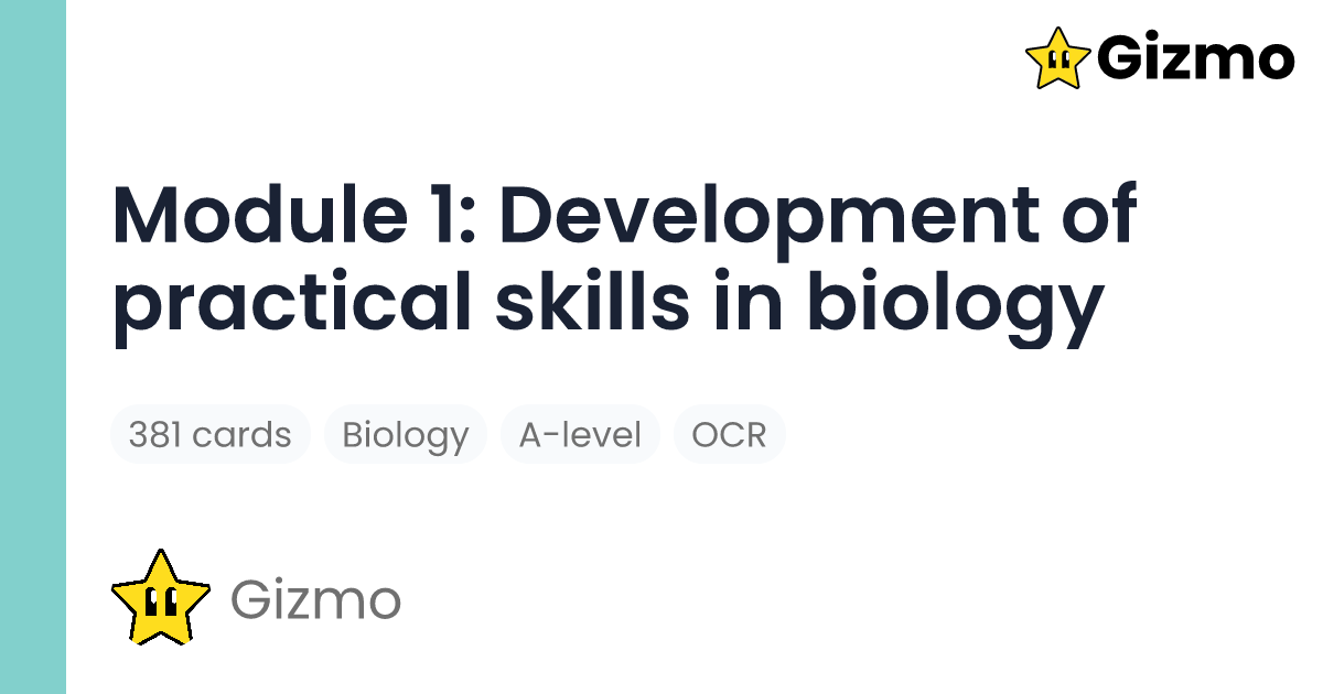 Module 1: Development Of Practical Skills in Biology | Flashcards
