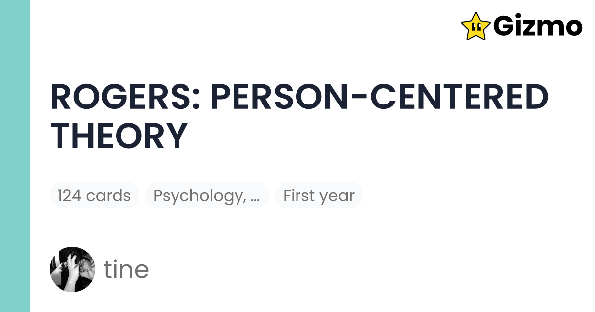 Rogers: Person-centered Theory | Flashcards