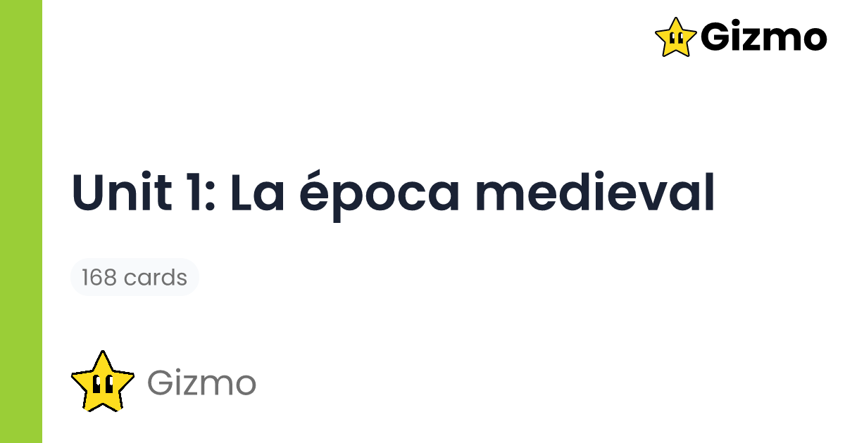Unit 1: La Época Medieval | Flashcards