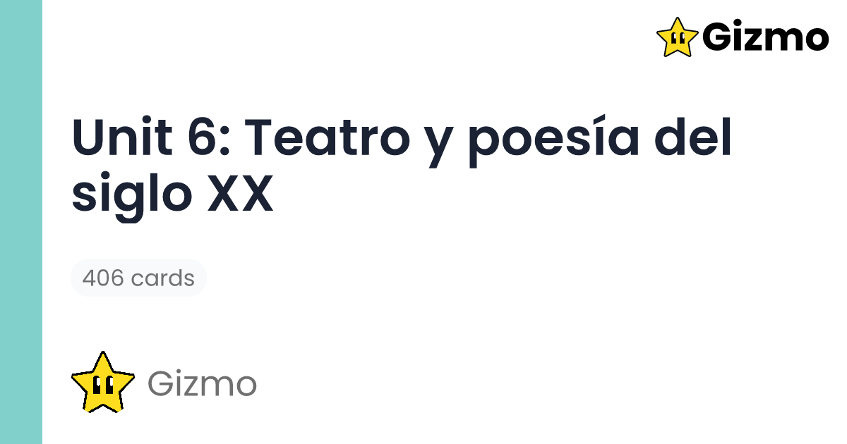 Unit 6: Teatro Y Poesía Del Siglo Xx | Flashcards