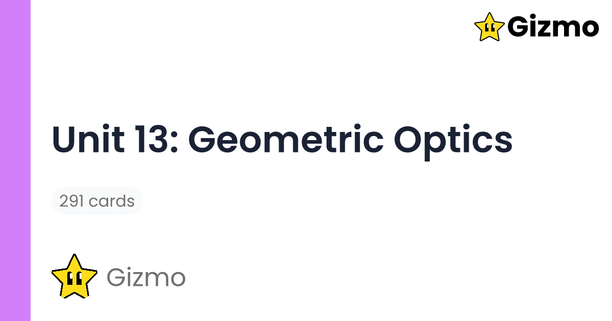 Unit 13: Geometric Optics | Flashcards