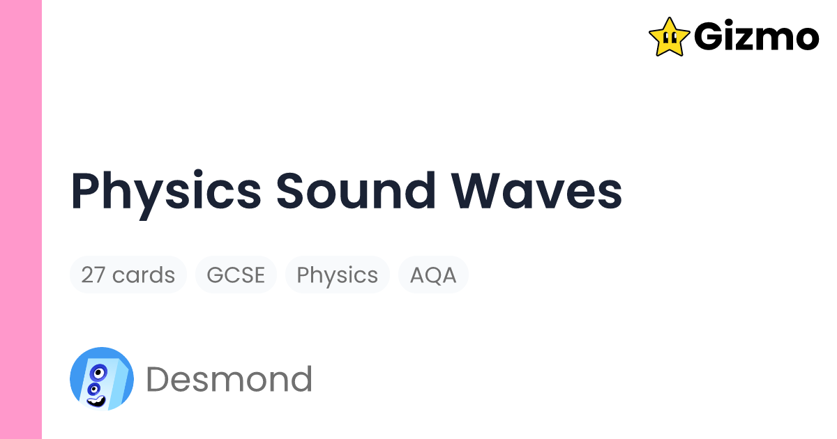 Physics Sound Waves | Flashcards