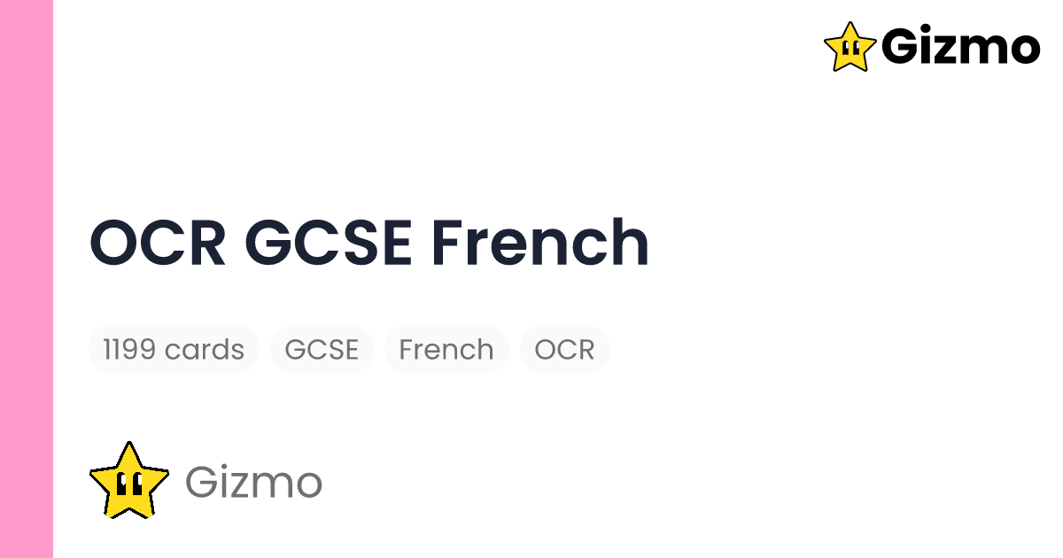 Ocr Gcse French | Flashcards