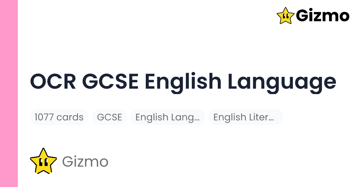 Ocr Gcse English Language | Flashcards