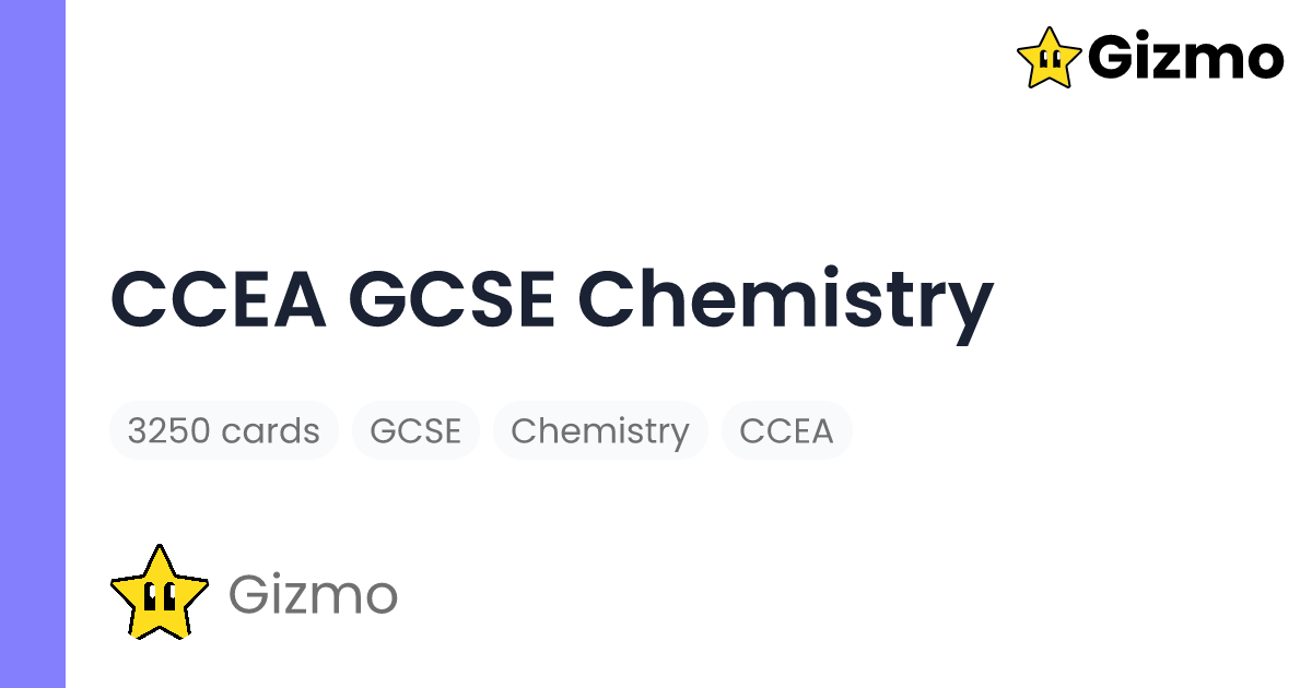 Ccea Gcse Chemistry | Flashcards