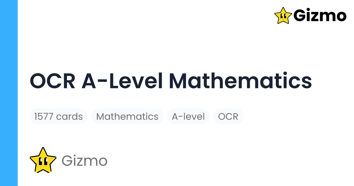 Ocr A-level Mathematics | Flashcards