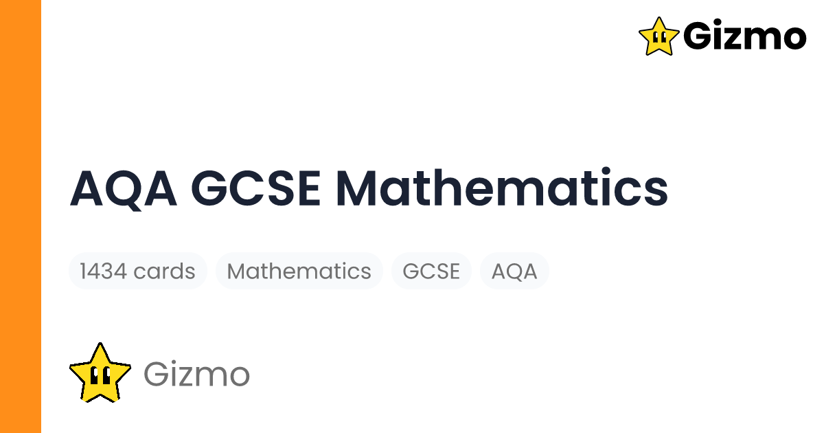 Aqa Gcse Mathematics | Flashcards