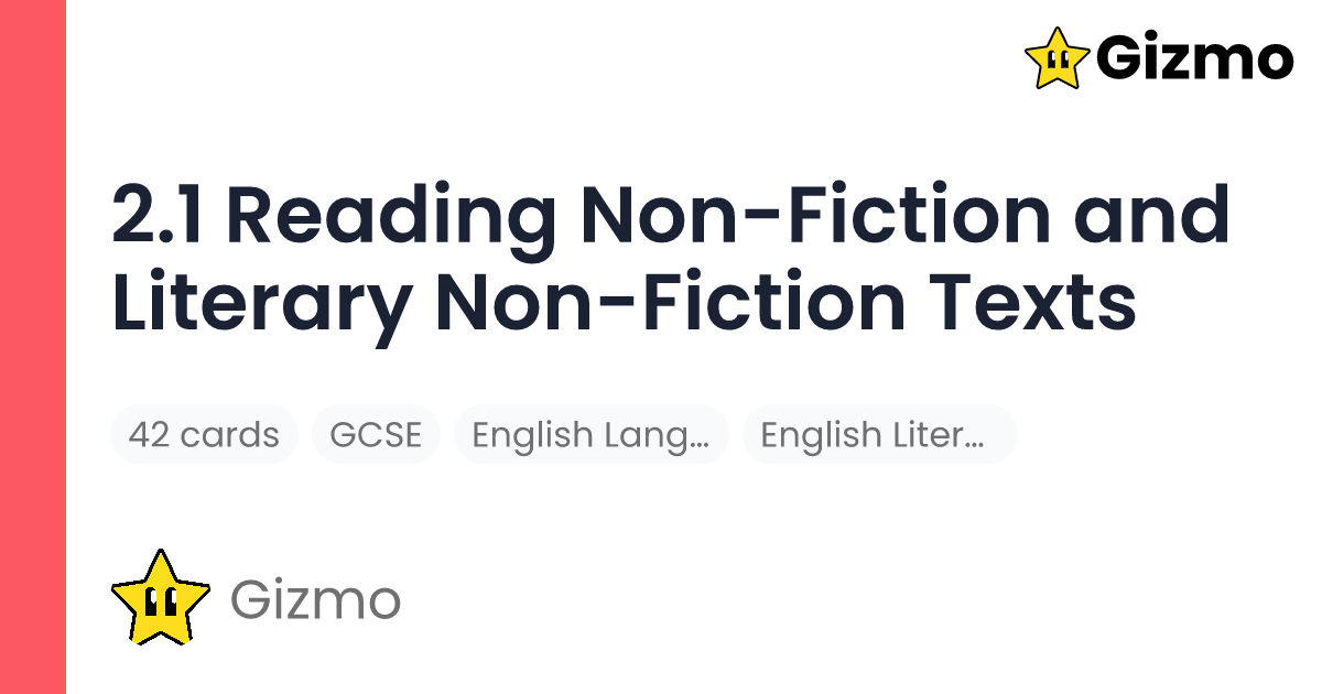 2.1 Reading Non-fiction and Literary Non-fiction Texts | Flashcards