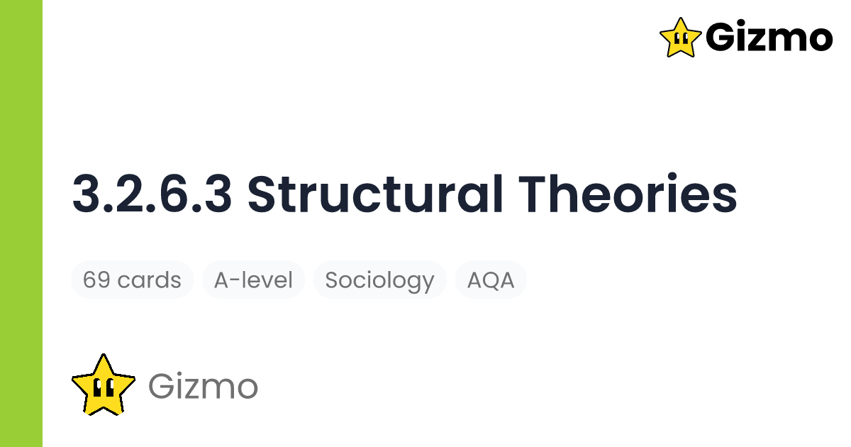 3.2.6.3 Structural Theories | Flashcards