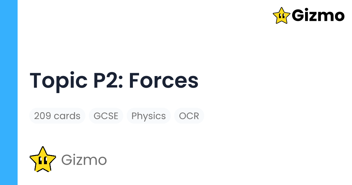 Topic P2: Forces | Flashcards