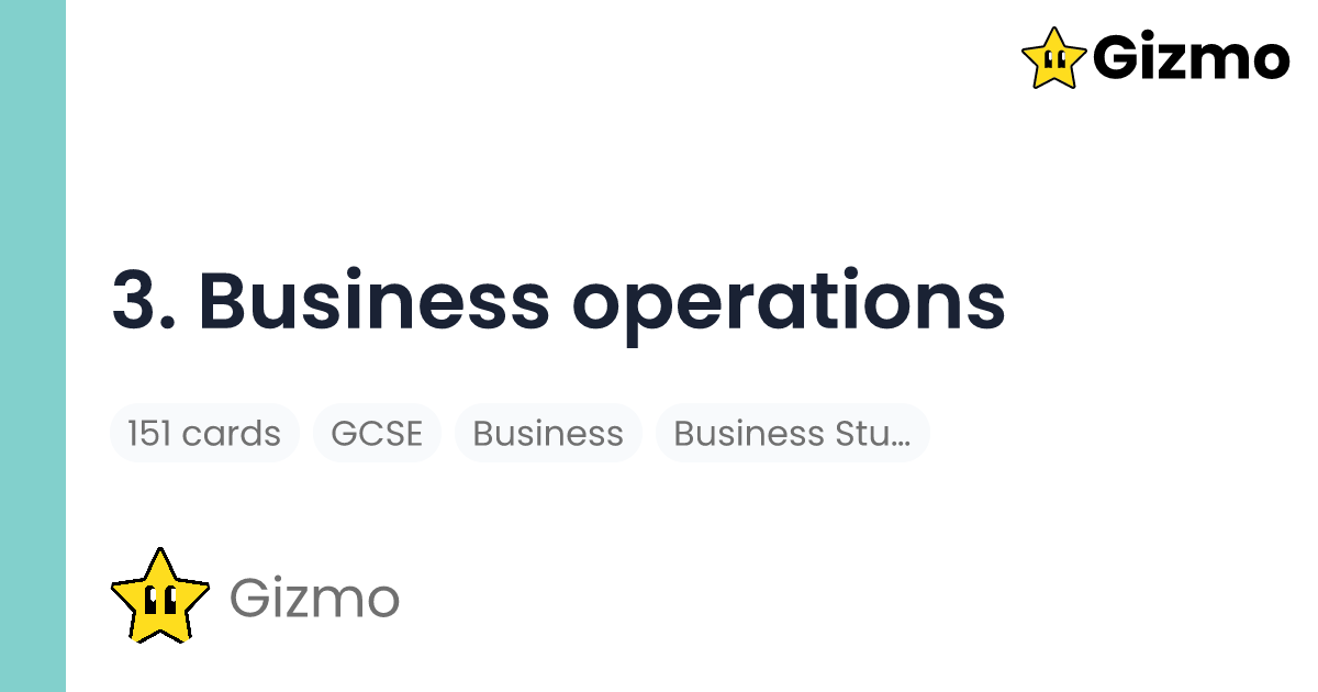 3. Business Operations | Flashcards