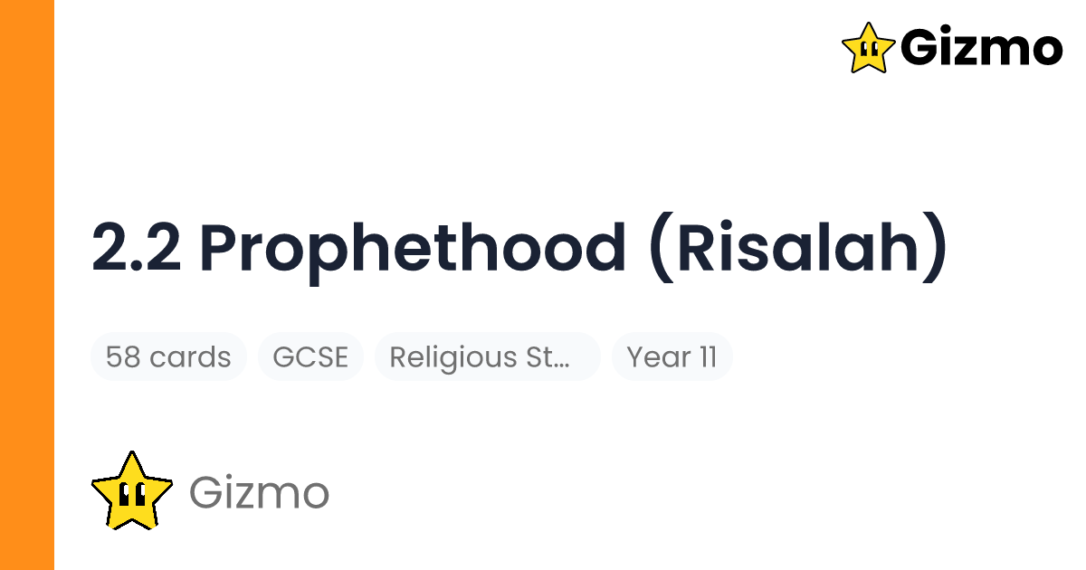 2.2 Prophethood (risalah) | Flashcards