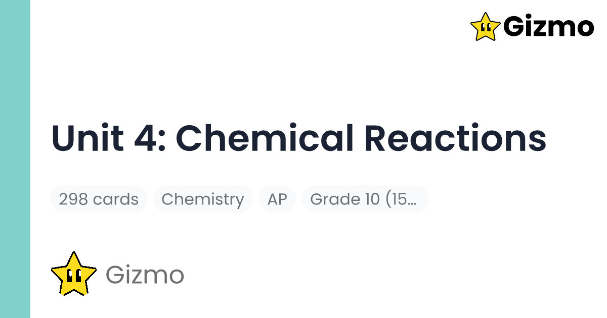 Unit 4: Chemical Reactions | Flashcards