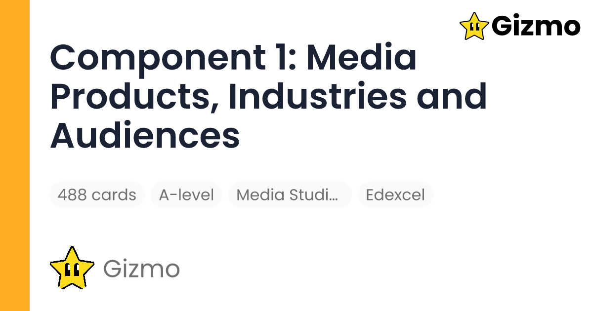 Component 1: Media Products, Industries and Audiences | Flashcards