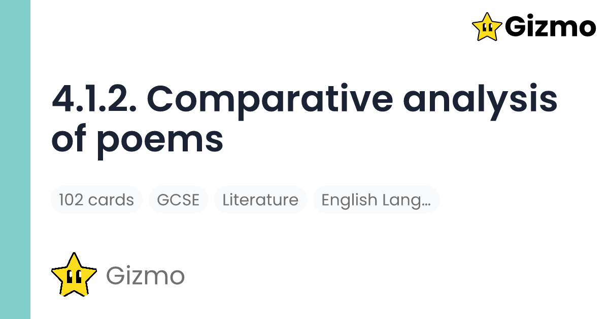 4.1.2. Comparative Analysis Of Poems | Flashcards