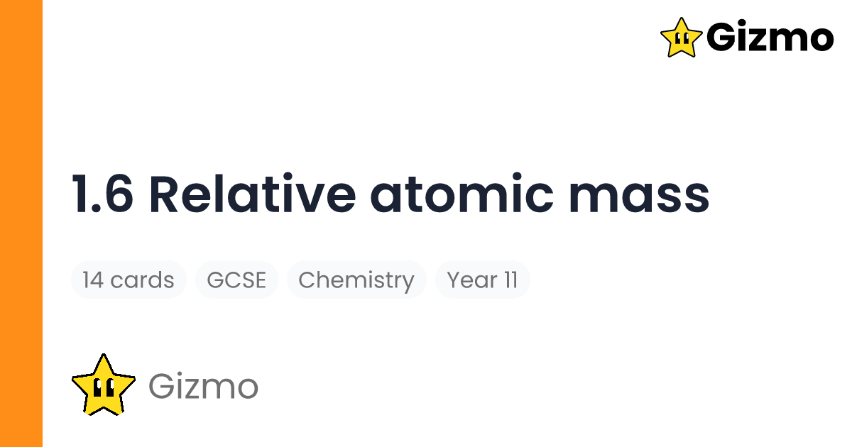 1.6 Relative Atomic Mass | Flashcards
