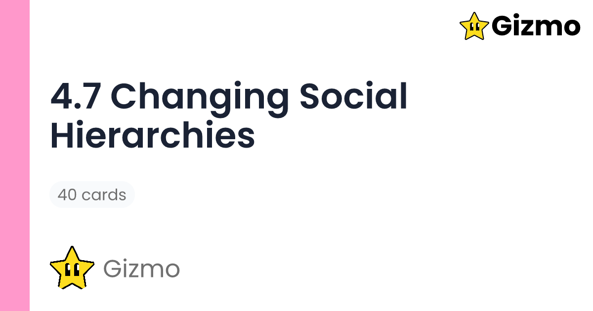 4.7 Changing Social Hierarchies | Flashcards