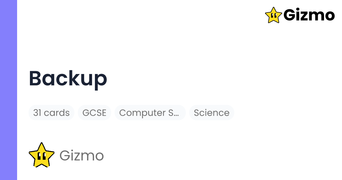 Backup | Flashcards