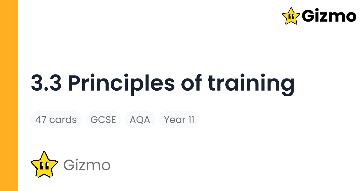 3.3 Principles Of Training | Flashcards