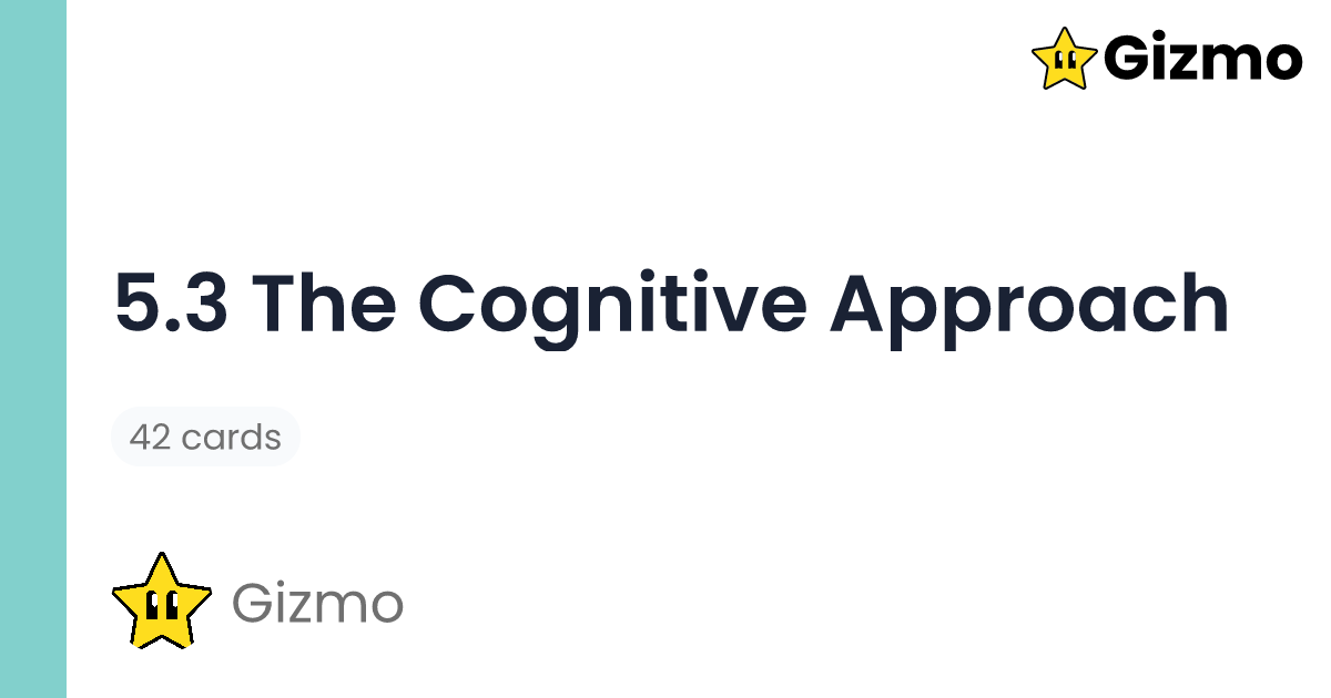 5.3 the Cognitive Approach | Flashcards