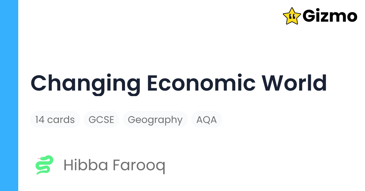 Changing Economic World | Flashcards