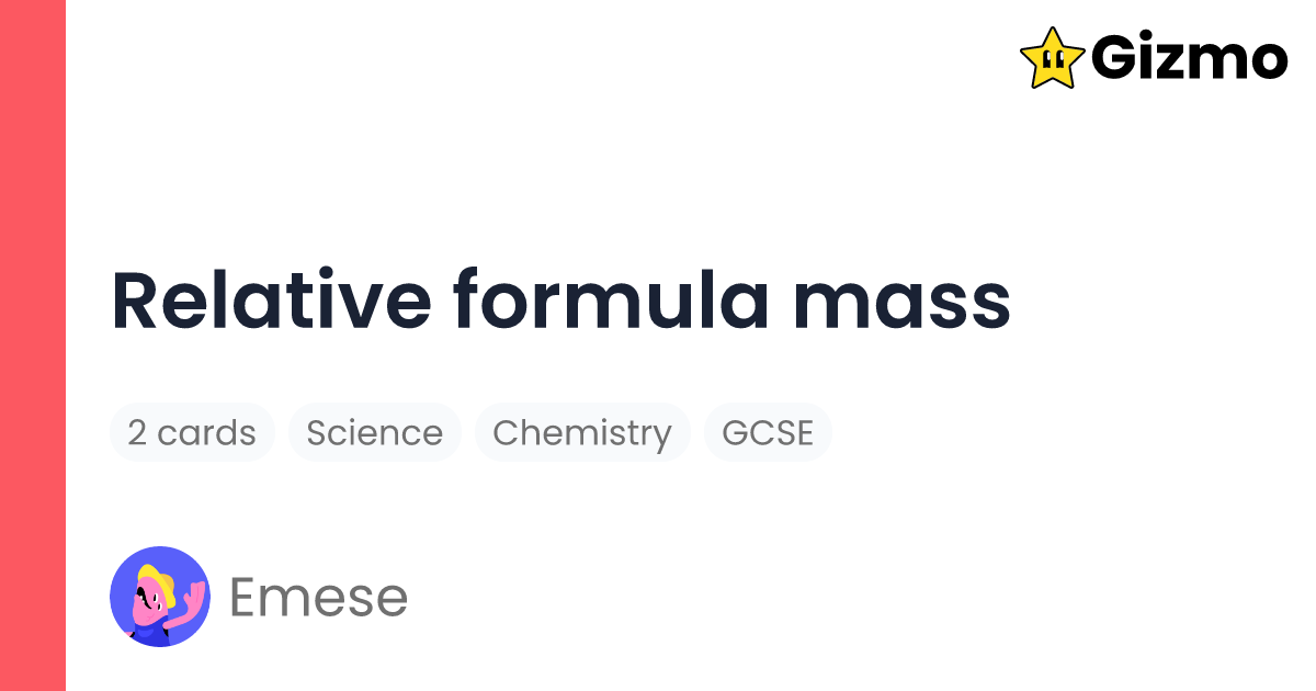 Relative Formula Mass | Flashcards
