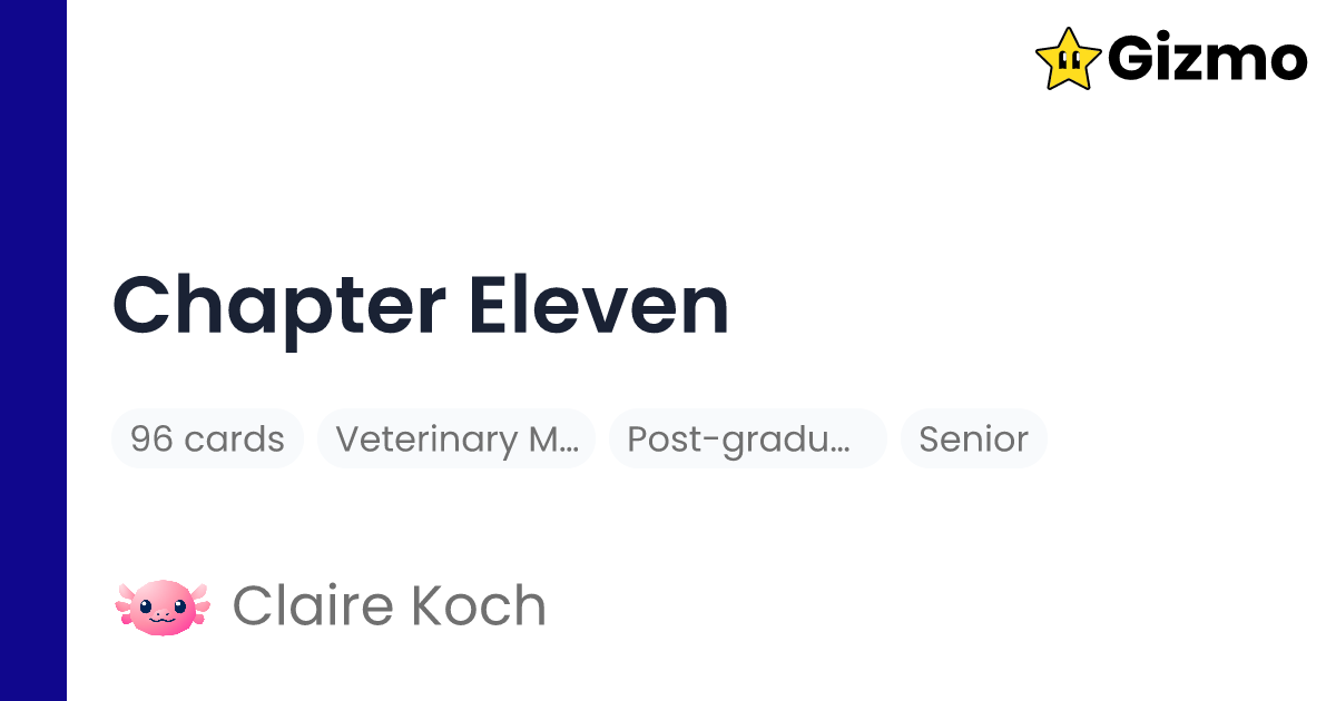 Chapter Eleven | Flashcards