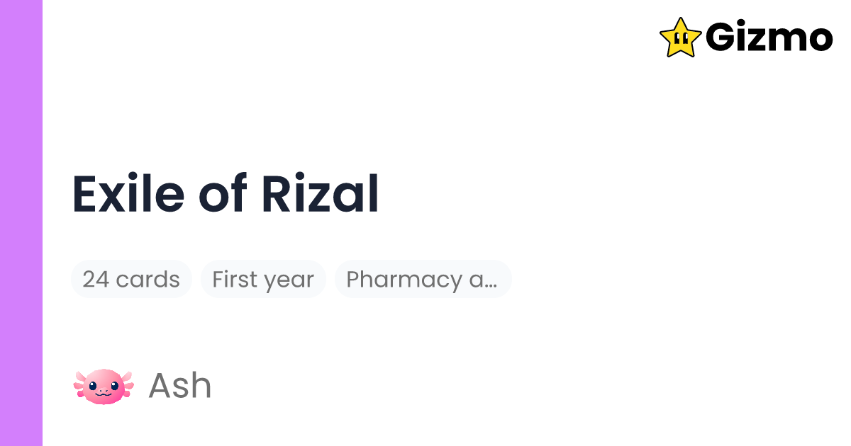 Exile Of Rizal | Flashcards