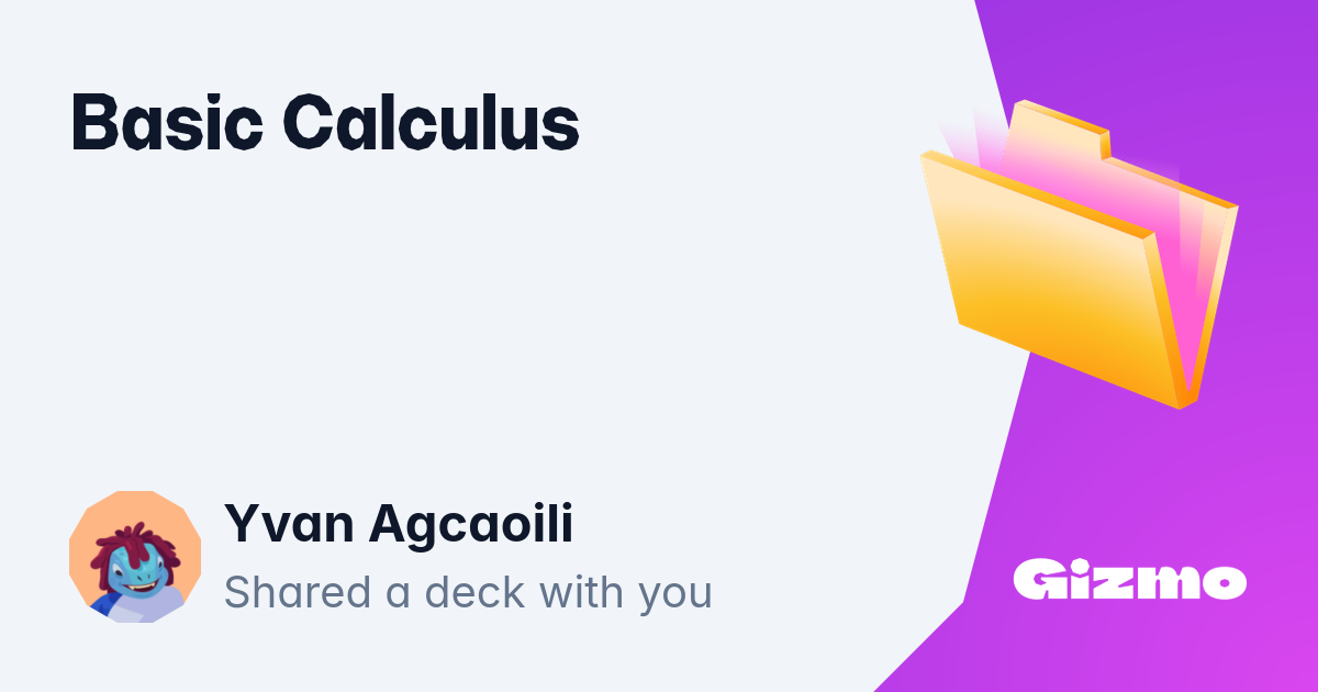 Basic Calculus | Flashcards
