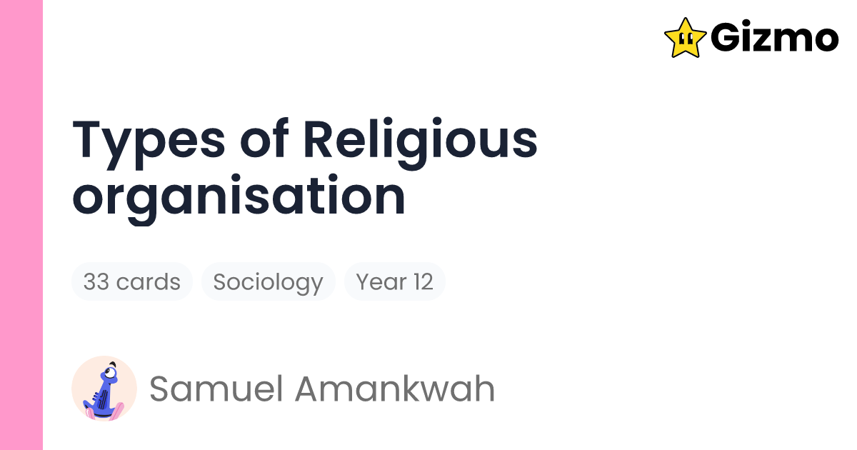 Types Of Religious Organisation | Flashcards