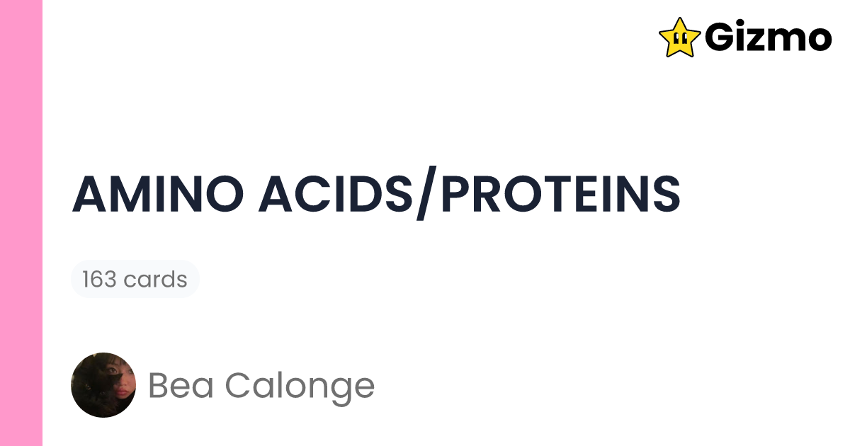 Amino Acids/proteins | Flashcards