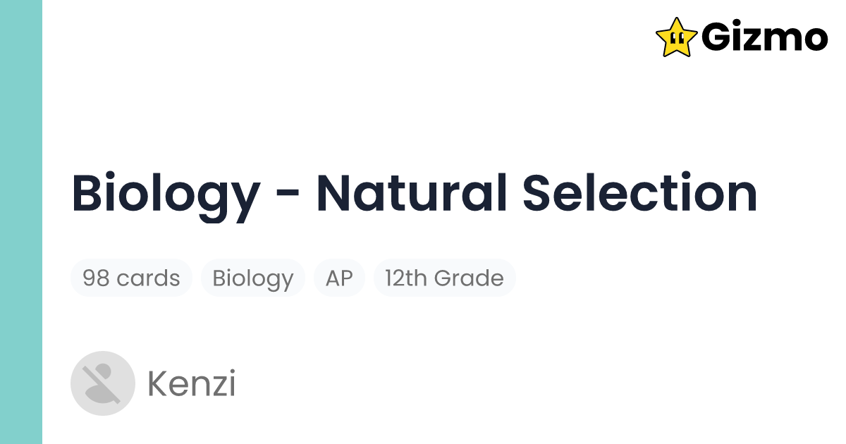 Biology - Natural Selection | Flashcards