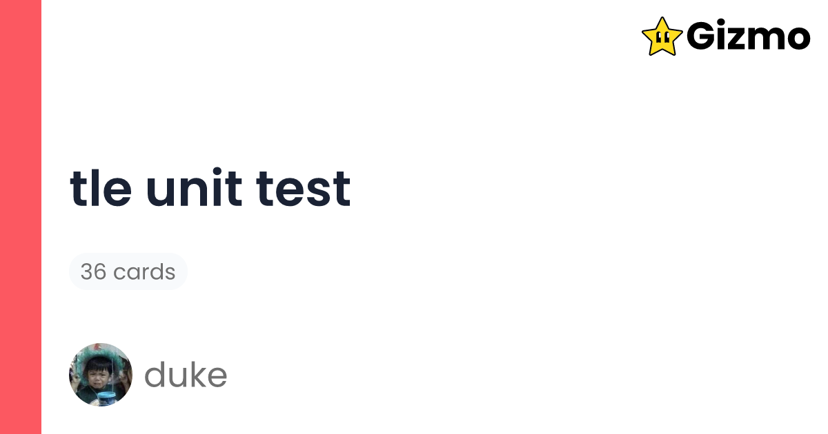 Tle Unit Test | Flashcards
