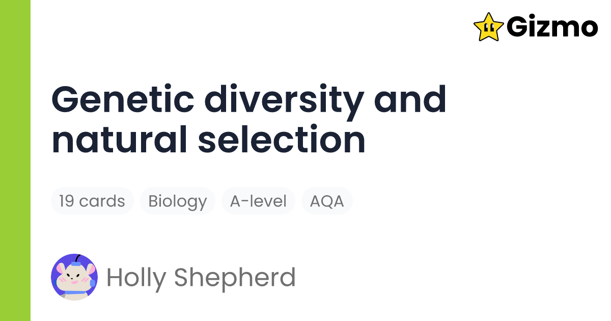 Genetic Diversity and Natural Selection | Flashcards