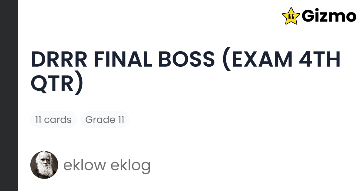 Drrr Final Boss (exam 4th Qtr) | Flashcards
