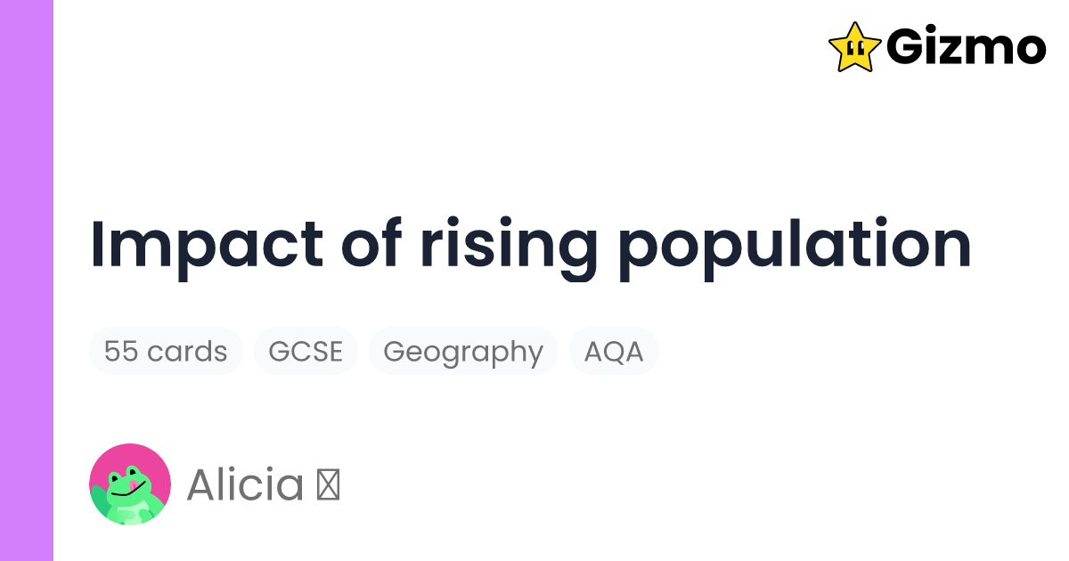 Impact Of Rising Population | Flashcards