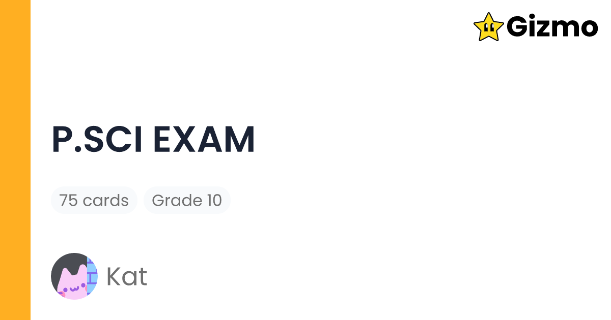 P.sci Exam | Flashcards
