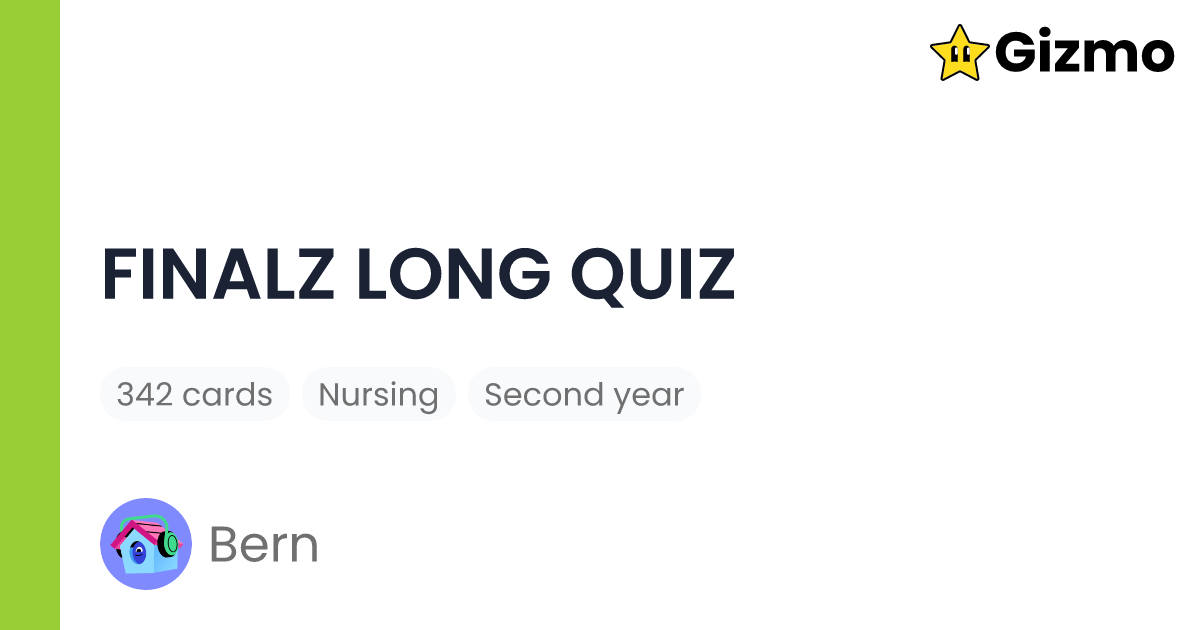 Finalz Long Quiz | Flashcards
