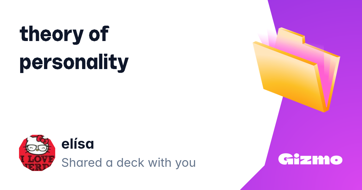 Theory Of Personality | Flashcards