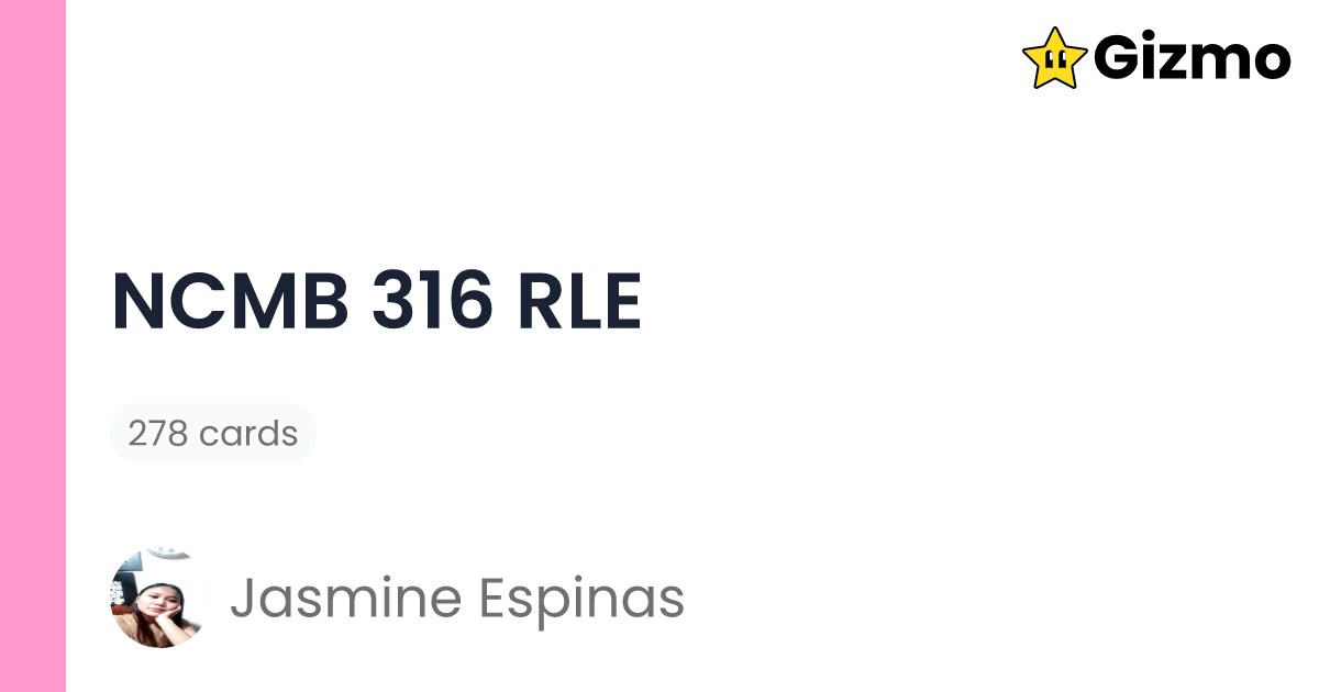 Ncmb 316 Rle | Flashcards