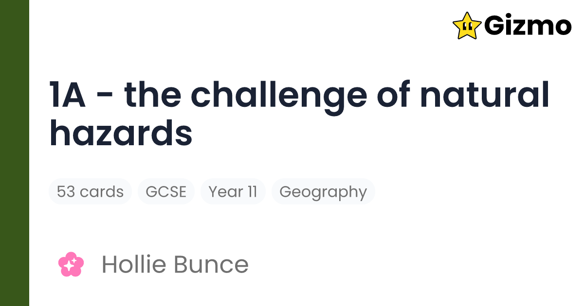 1a - the Challenge Of Natural Hazards | Flashcards