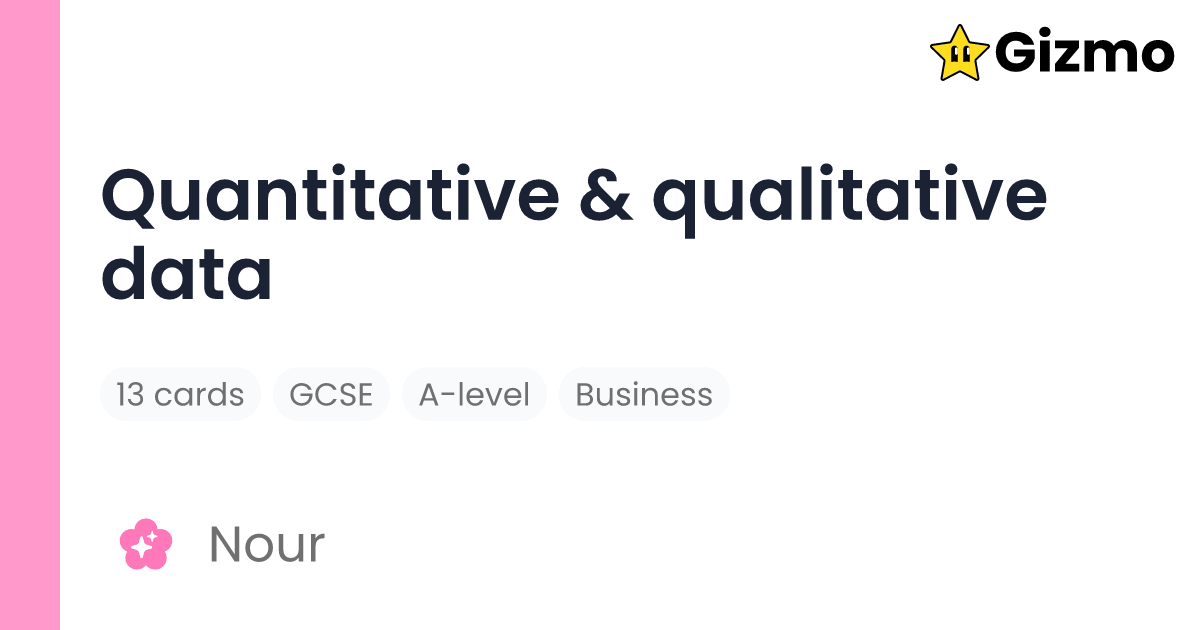 Quantitative & Qualitative Data | Flashcards