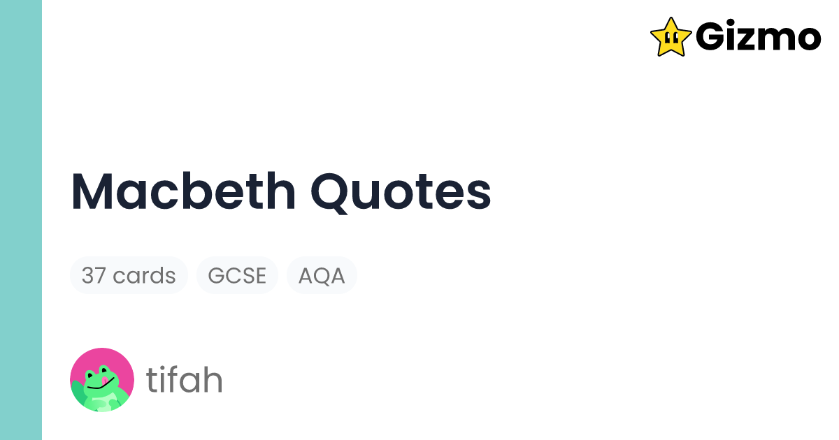 Macbeth Quotes | Flashcards