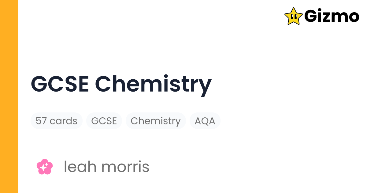 Gcse Chemistry | Flashcards